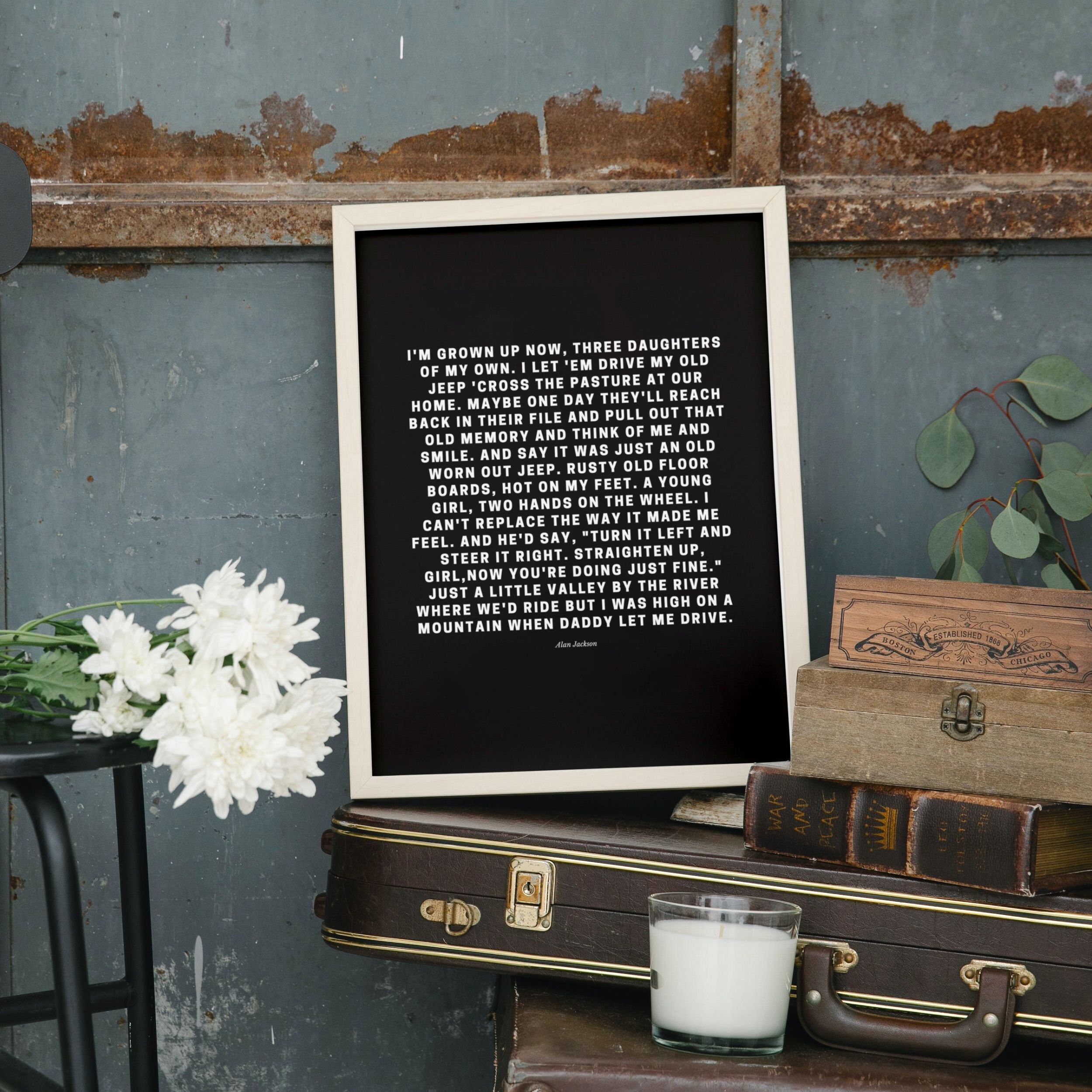 Alan Jackson Lyric Poster, Drive Lyrics, Printable Wall Art, 18"x24 ...