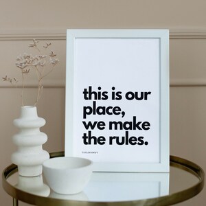 Taylor Swift Lyric Poster, Lover Lyrics, Taylor Swiftie Merch ...