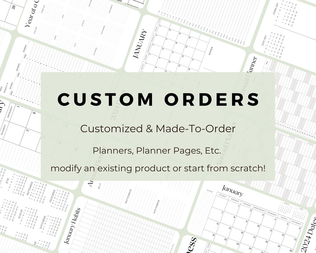 Custom Printable Planning Tools | Personalized Planner & Calendar ...