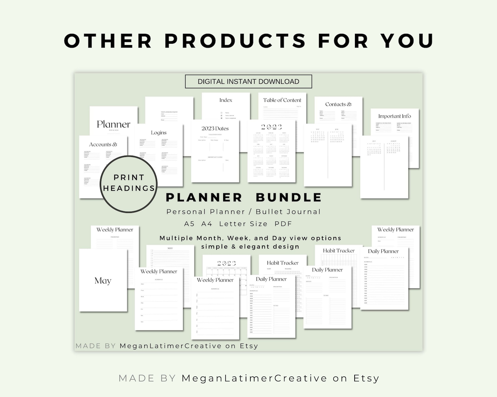 Habit Tracker Printable, Monthly Habits, Yearly Habits, Habit Planning ...