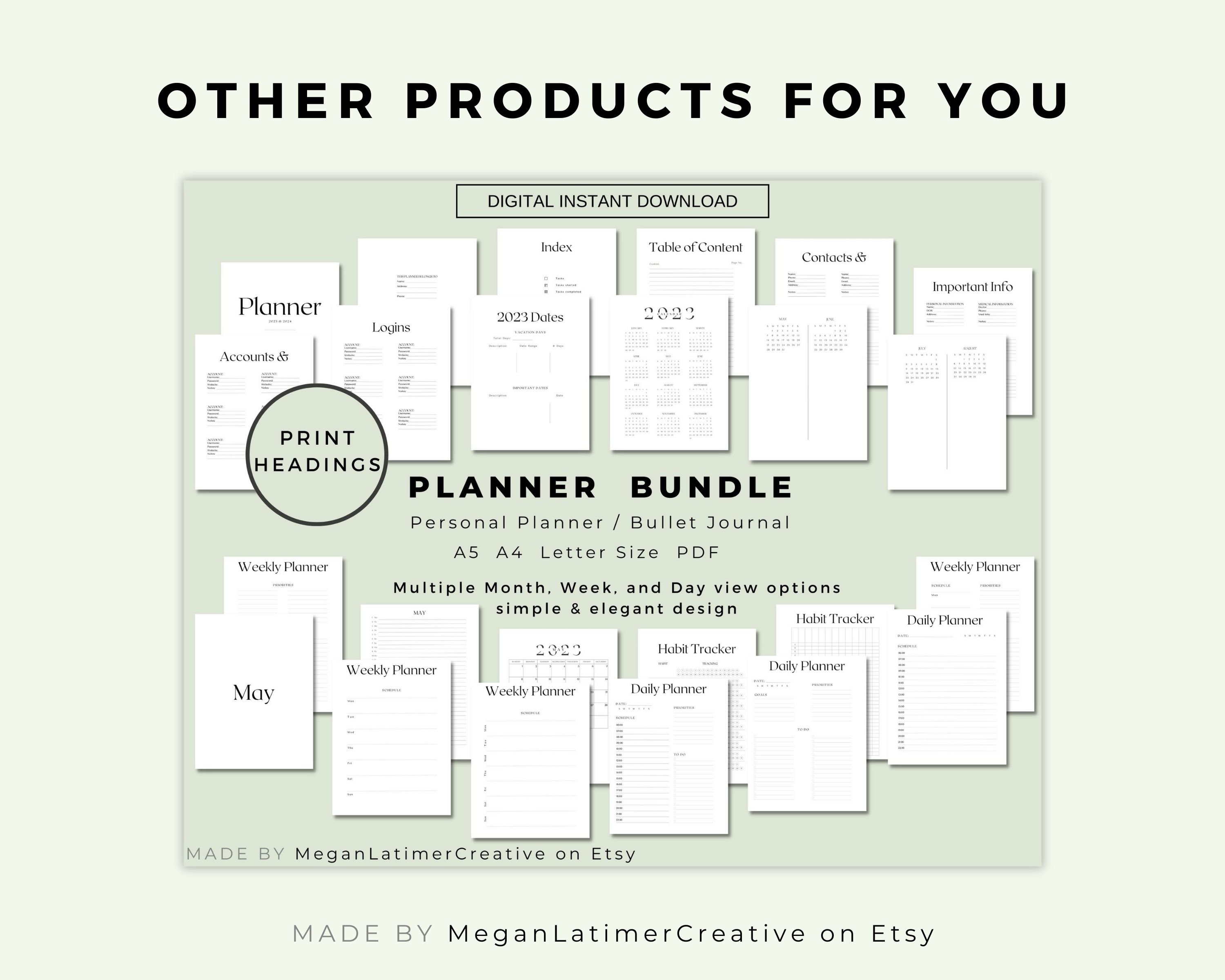 Habit Tracker Printable, Monthly Habits, Yearly Habits, Habit Planning ...