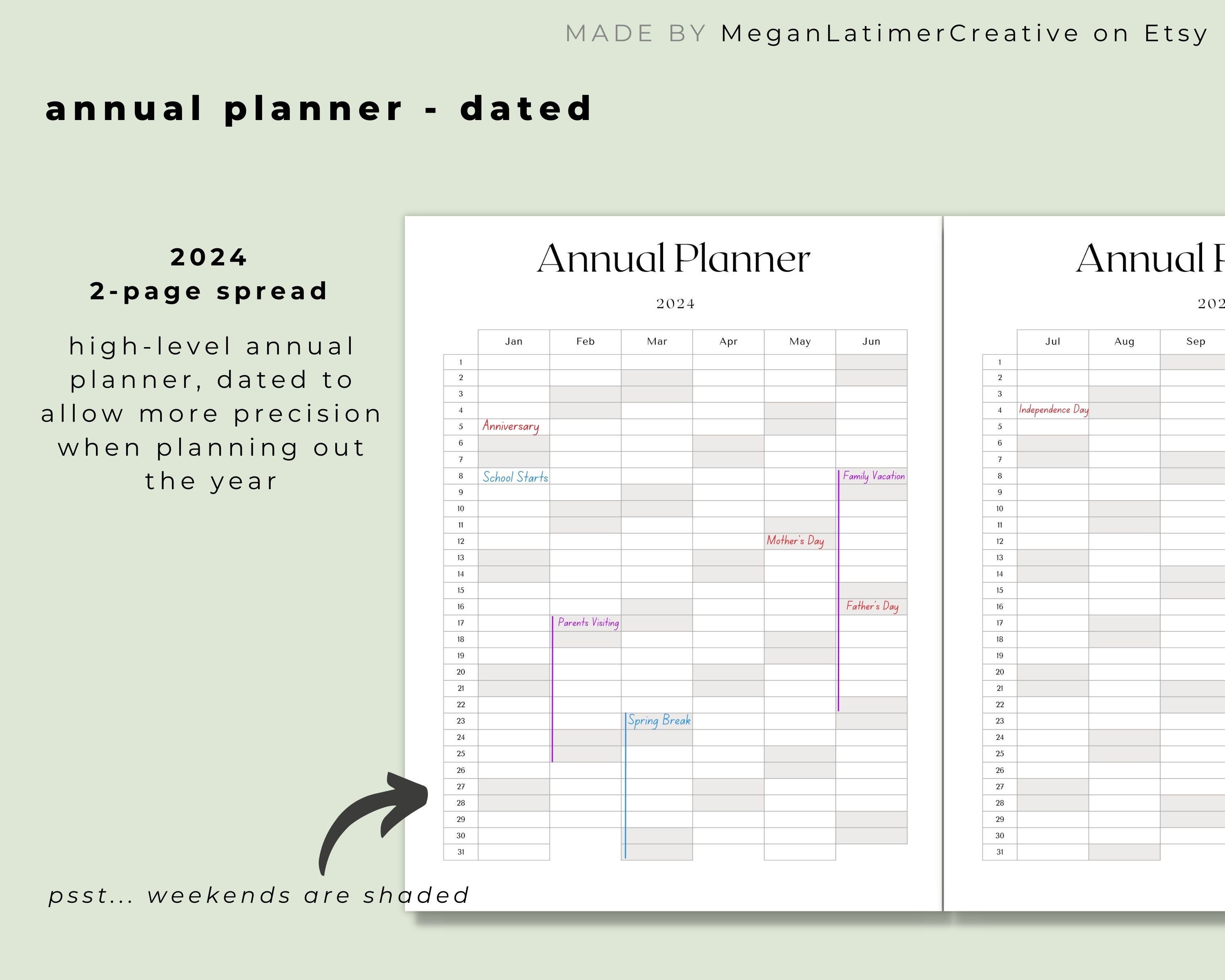2024 Dated Weekly Planner Printable: Full Master Planner Yearly ...