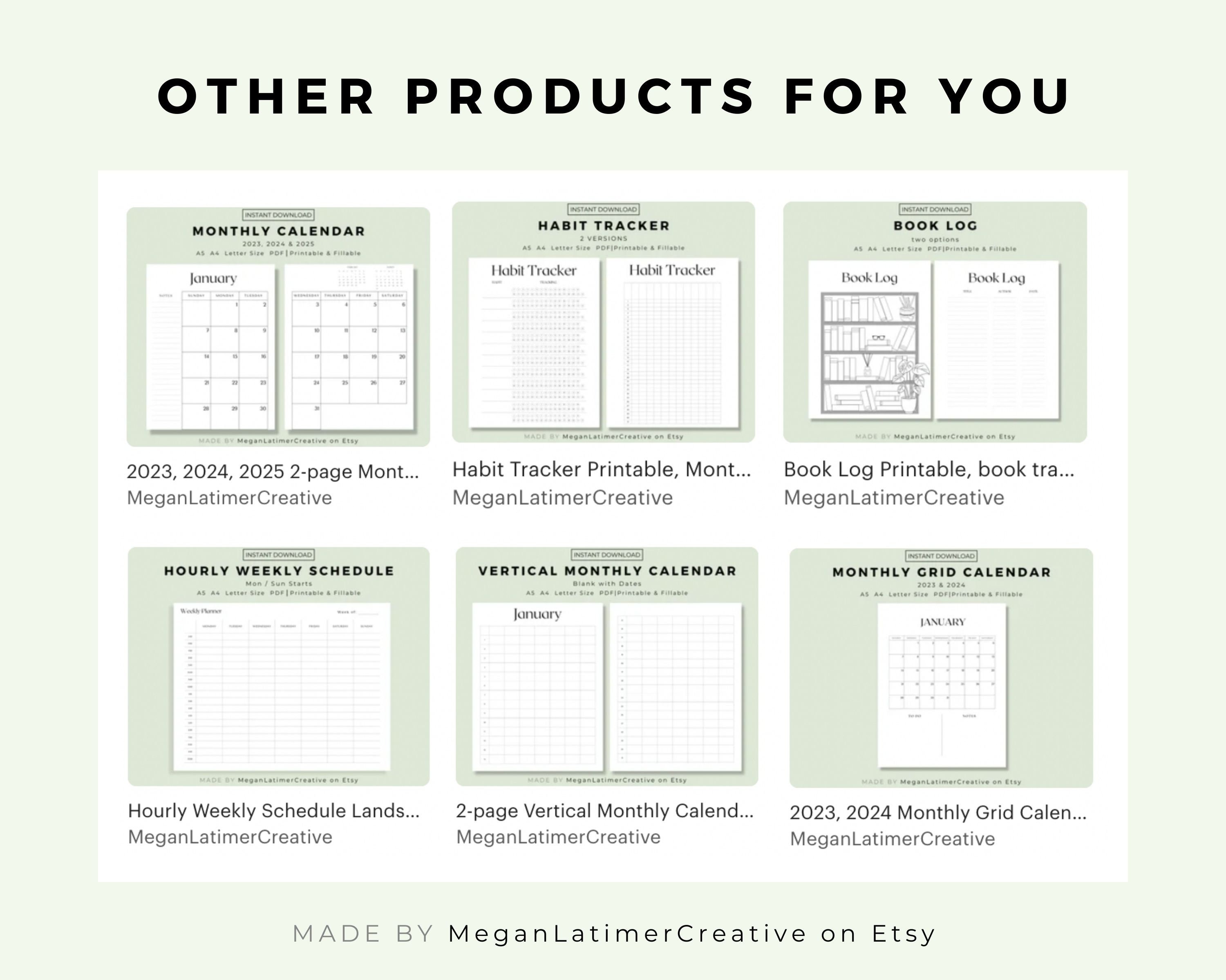 2024 Future Log Calendar Printable, 4 Month Glance, 2 Month Glance ...