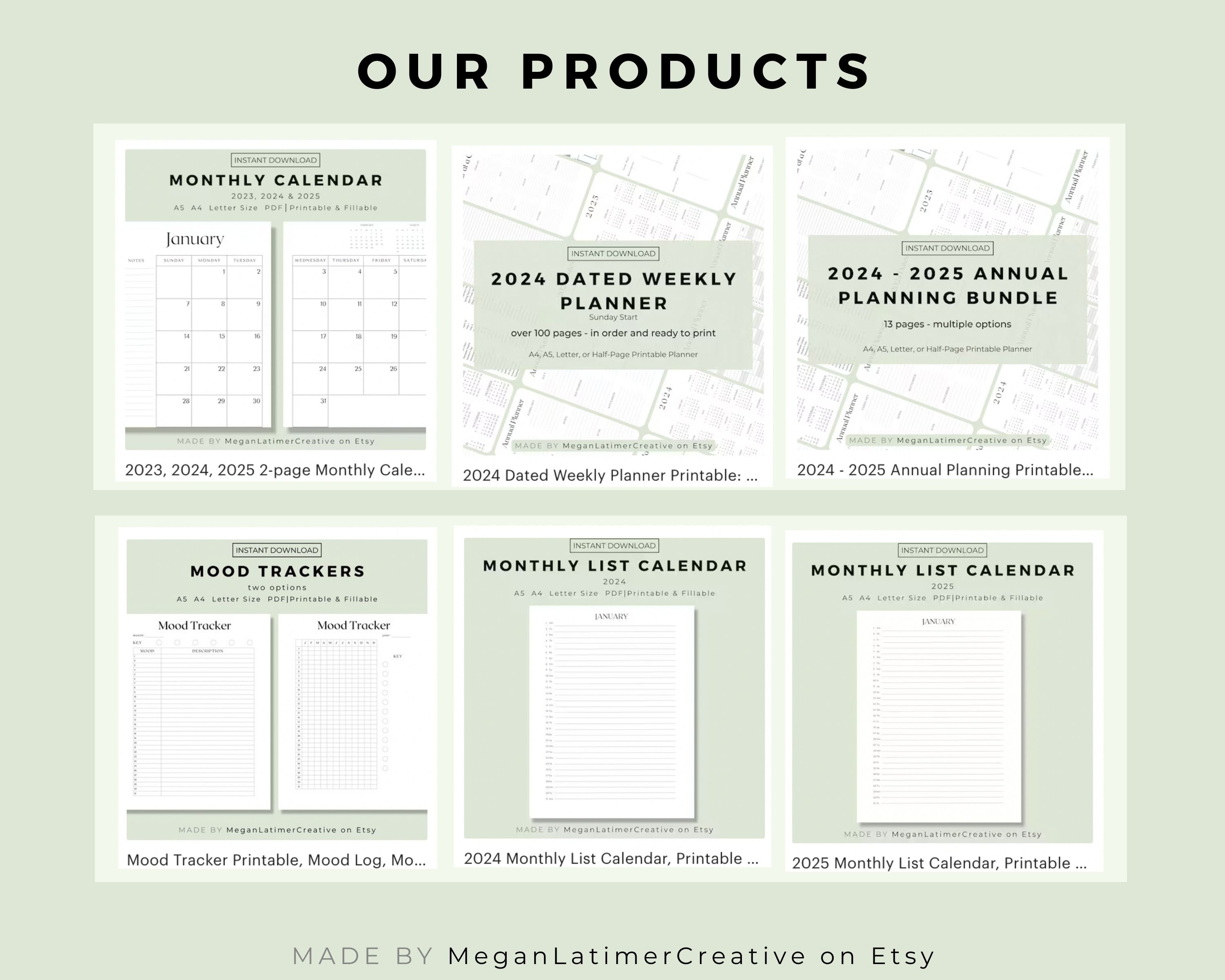 Custom Printable Planning Tools | Personalized Planner & Calendar ...