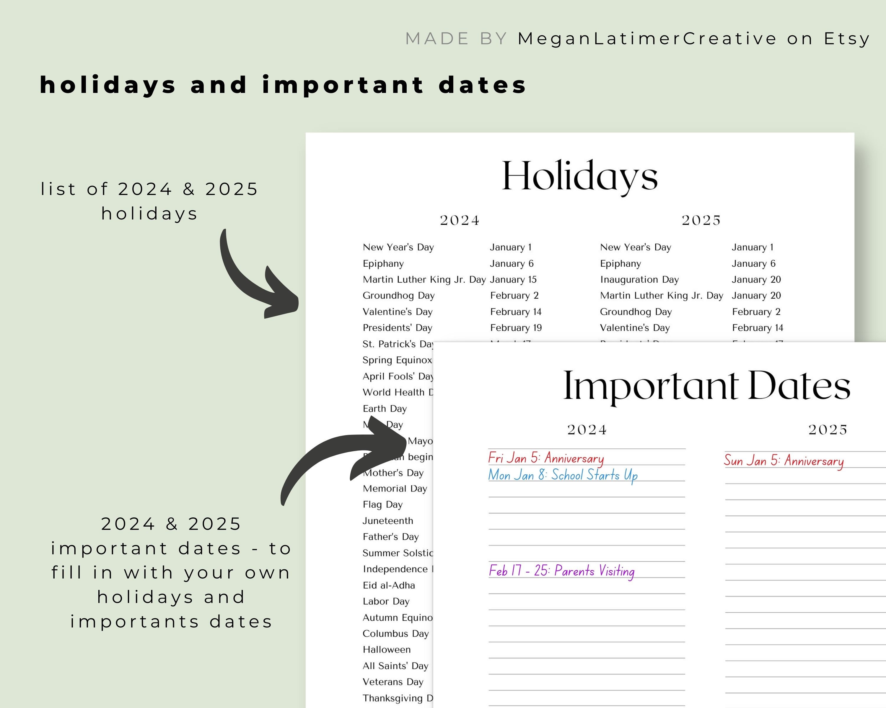 2024 Dated Weekly Planner Printable: Full Master Planner Yearly ...