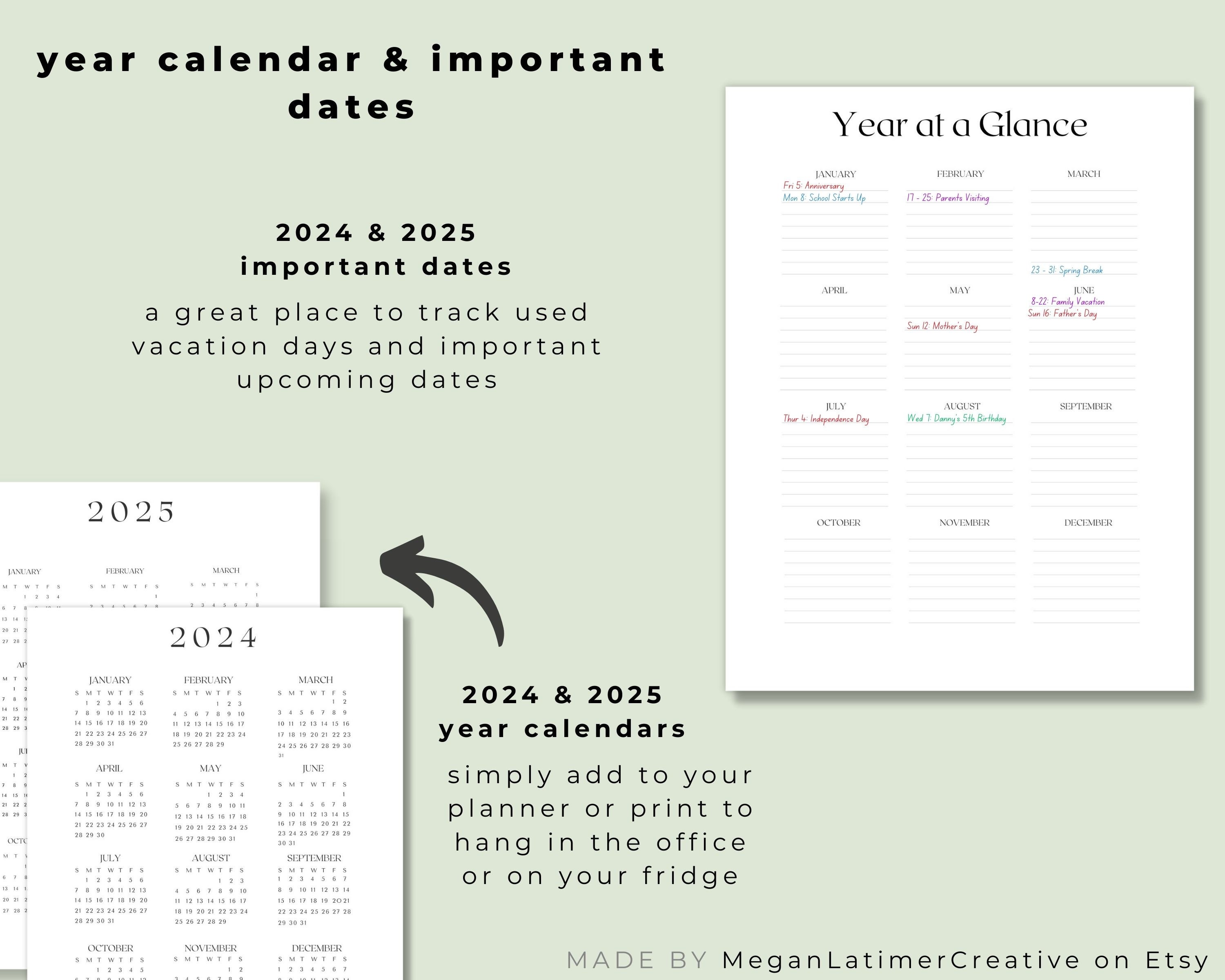 2024 Dated Weekly Planner Printable: Full Master Planner Yearly ...