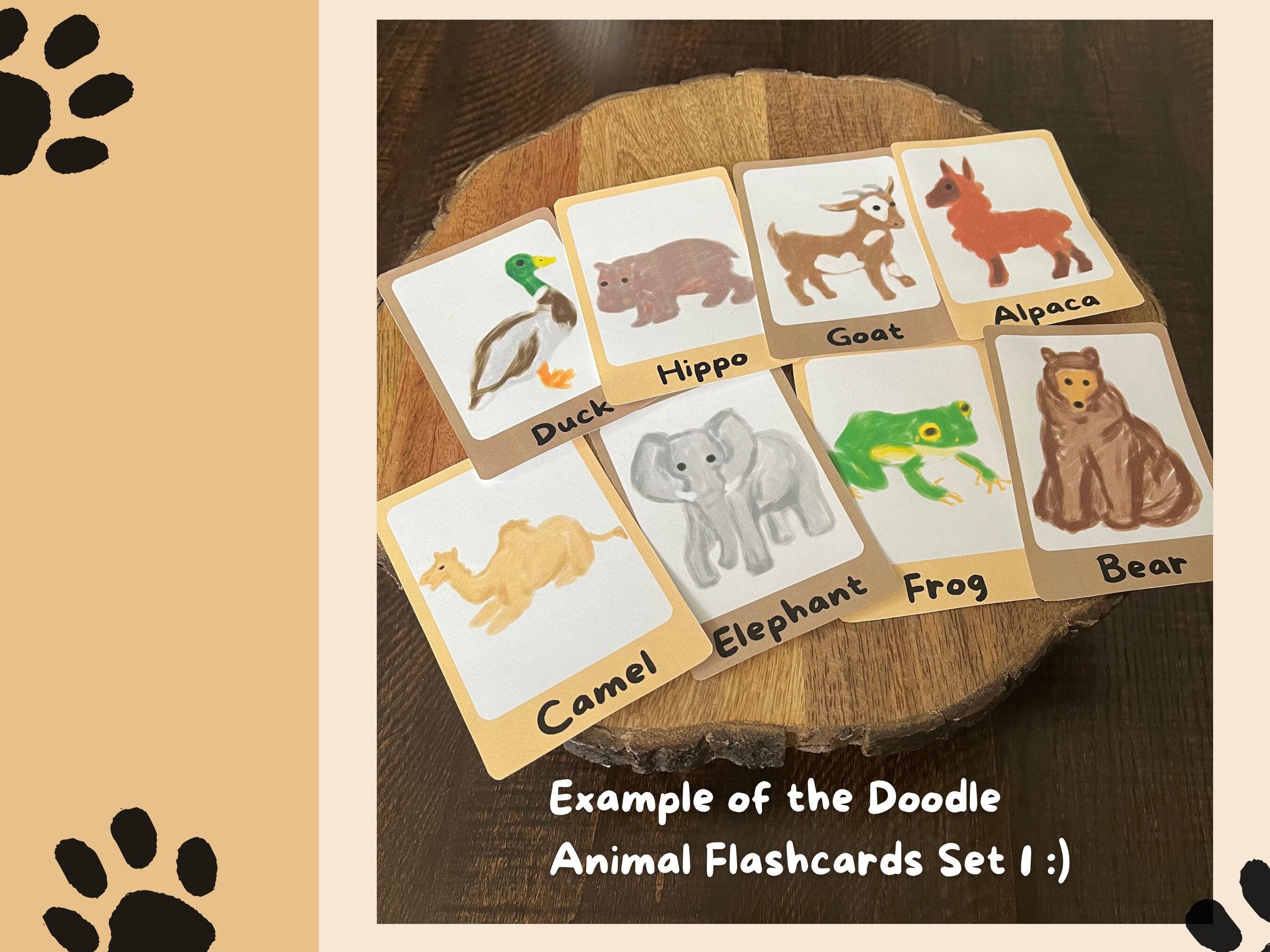 Printable Animal Flashcards/ Learning Flashcards / English Vocabulary ...