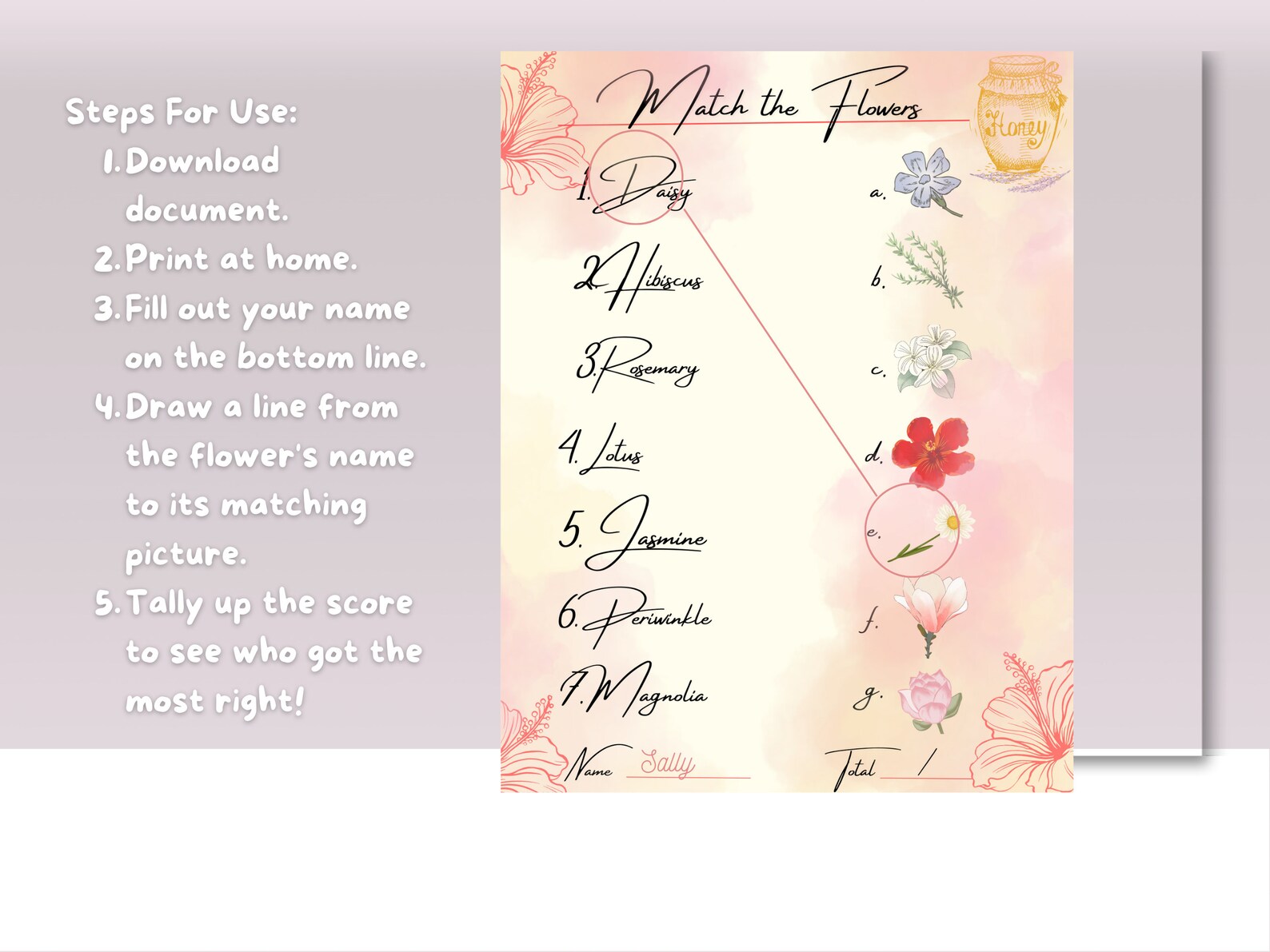 Printable Floral Bridal Shower Game/ Baby Shower Game/ Party Game ...