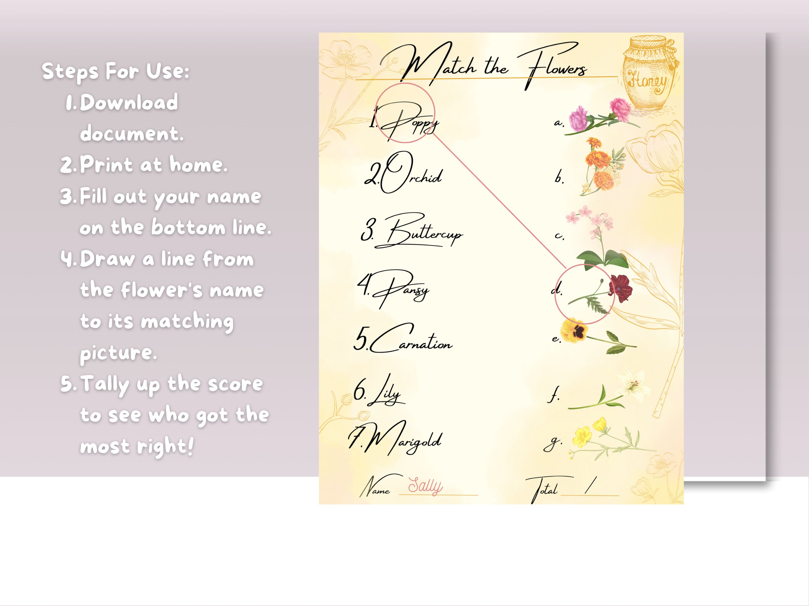 Printable Floral Bridal Shower Game/ Baby Shower Game/ Party Game ...