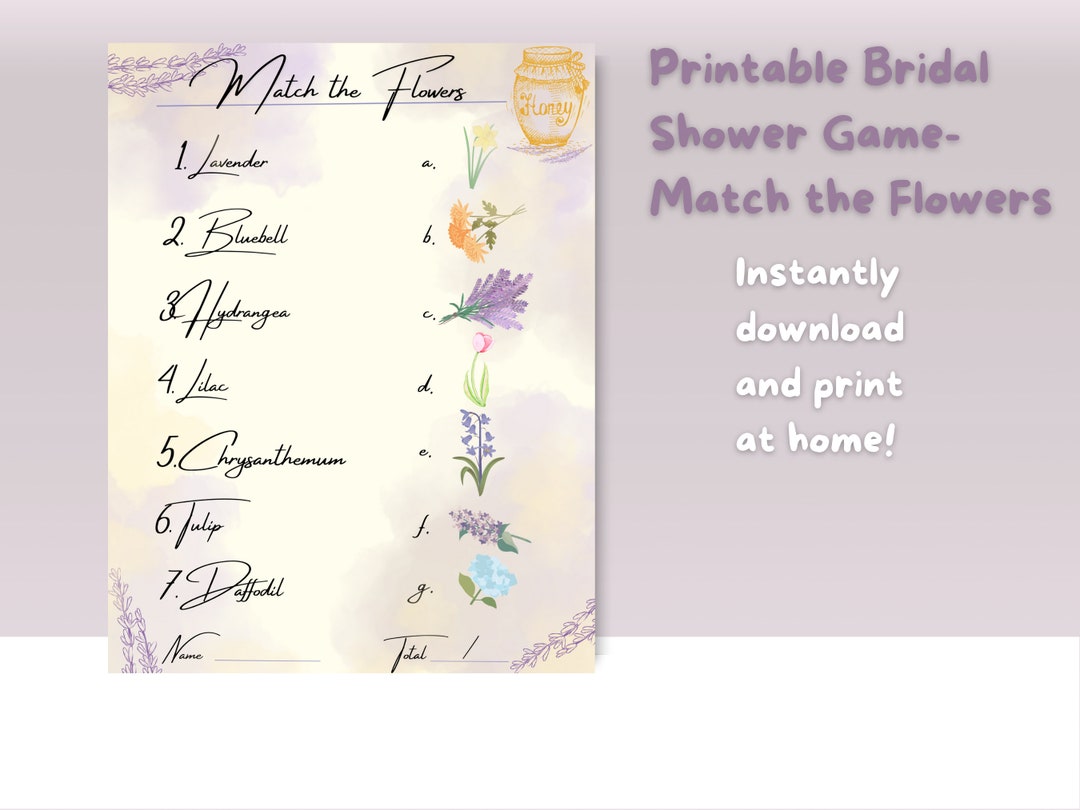 Printable Floral Bridal Shower Game/ Baby Shower Game/ Party Game ...