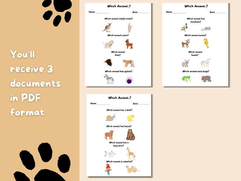 Printable Animal Worksheets / Learning Worksheets / English Lessons ...