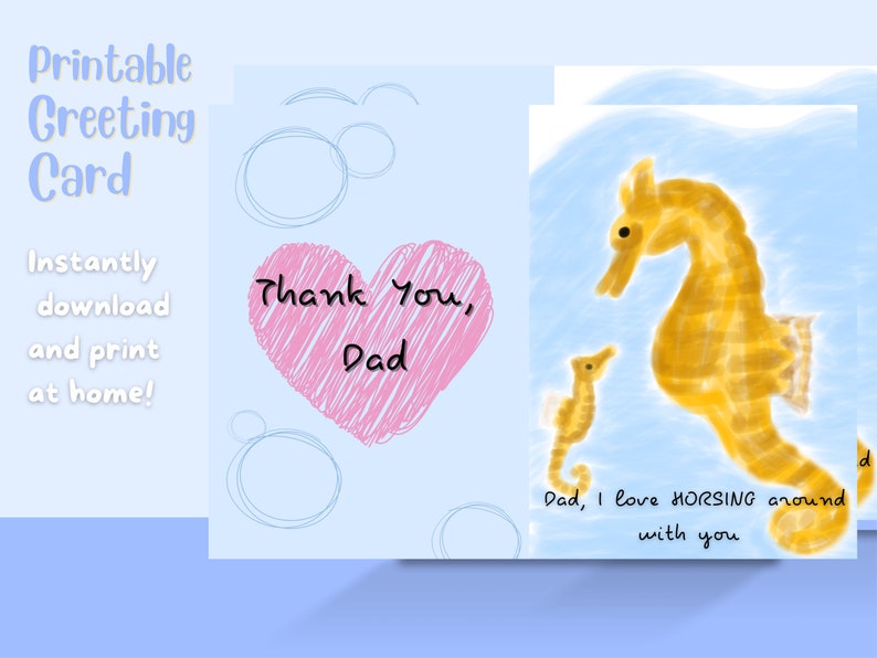 Printable Thank You Dad Card / Father's Day Card / - Etsy