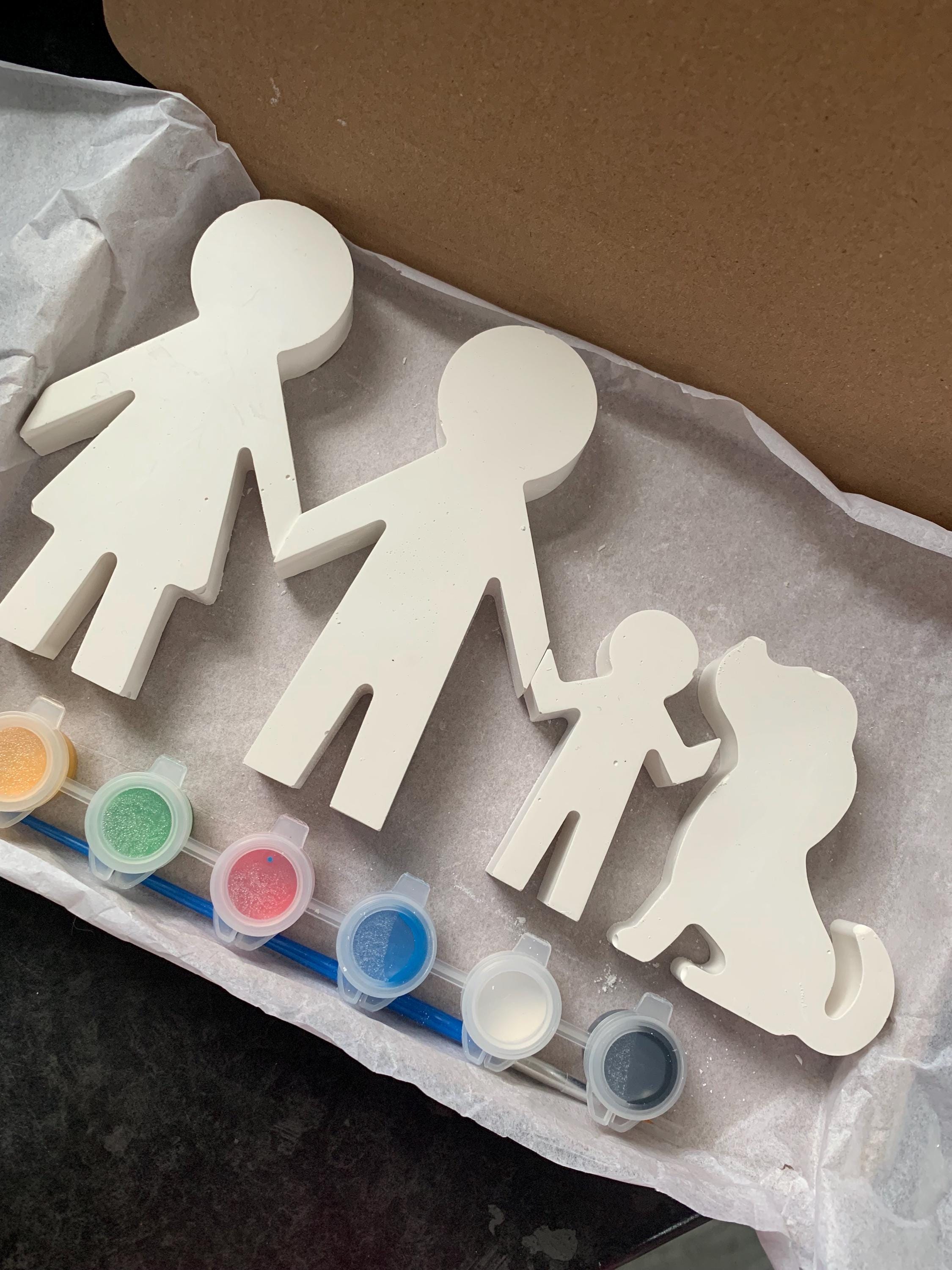 DIY Family Paint Kit: Plaster Figures, Personalised Craft Activity - Etsy
