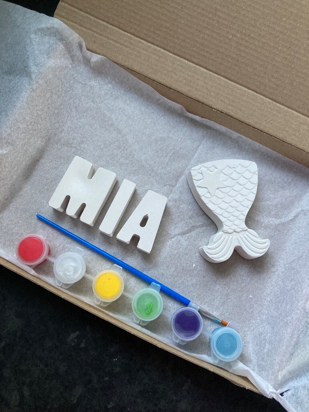Personalised Paint Your Own Mermaid Tail & Name Craft Kit - Etsy