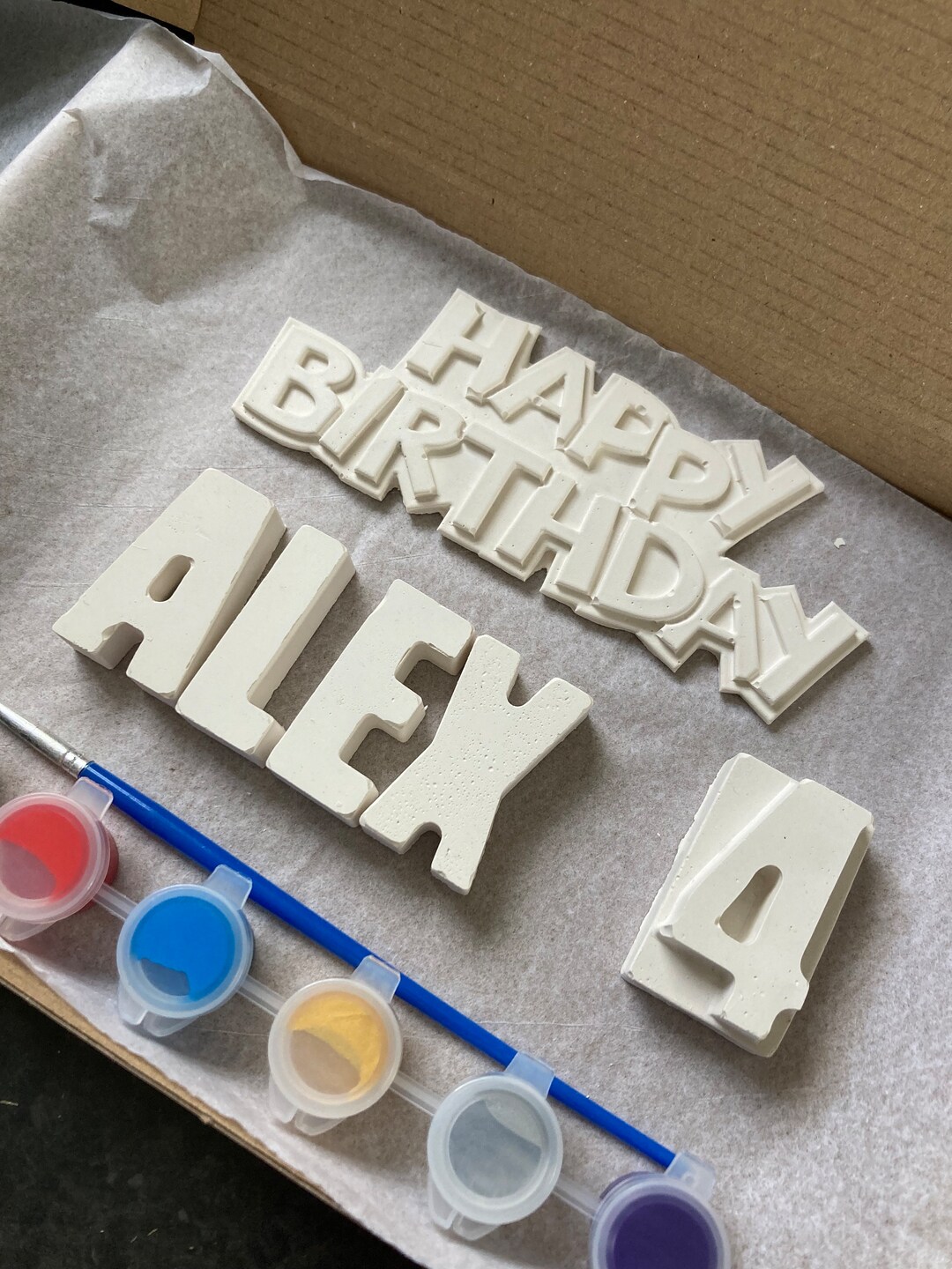 Personalised Paint Your Own Name Kit, Gift for Birthday, Craft Kit ...