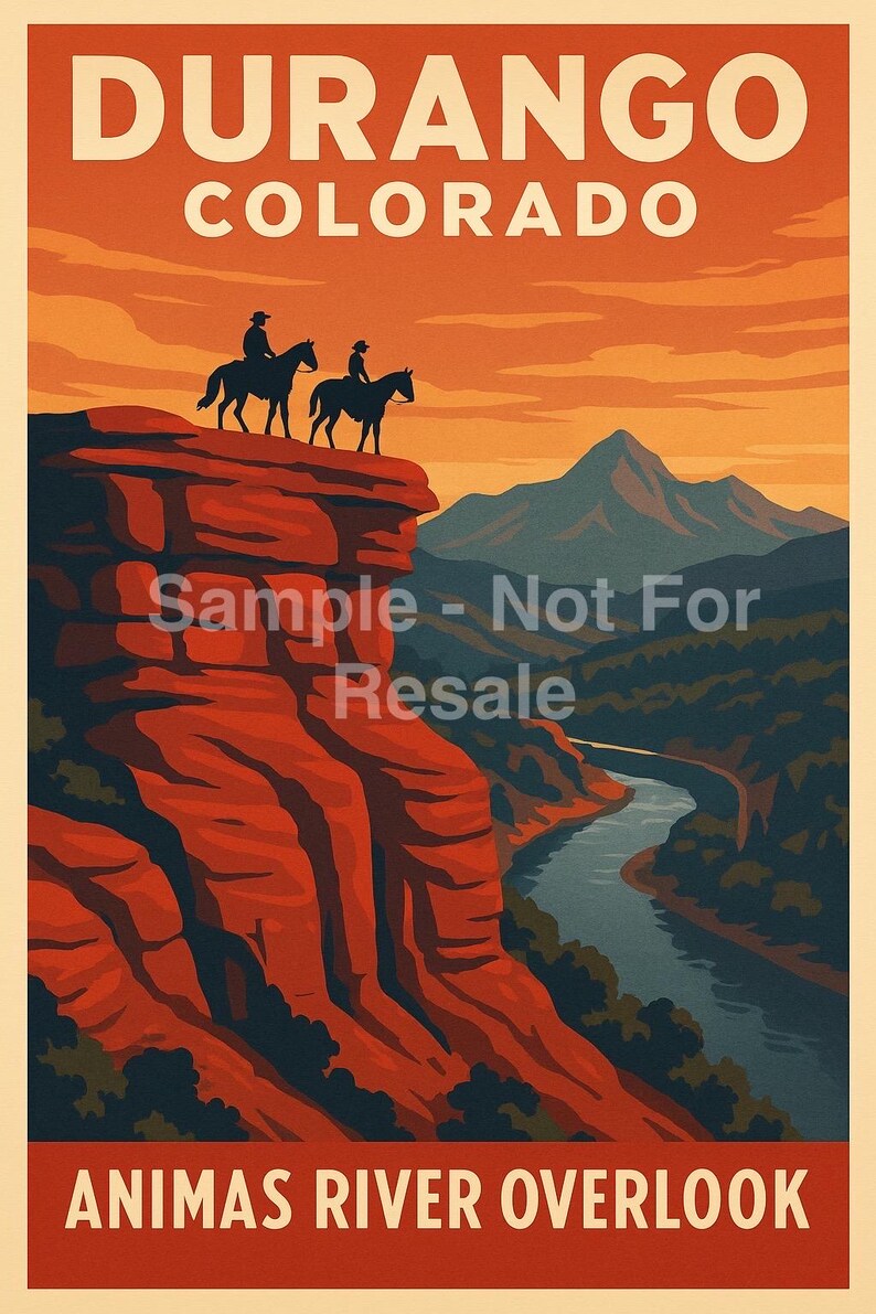 Animas River Overlook Printable Poster – Durango Colorado Wall Art ...