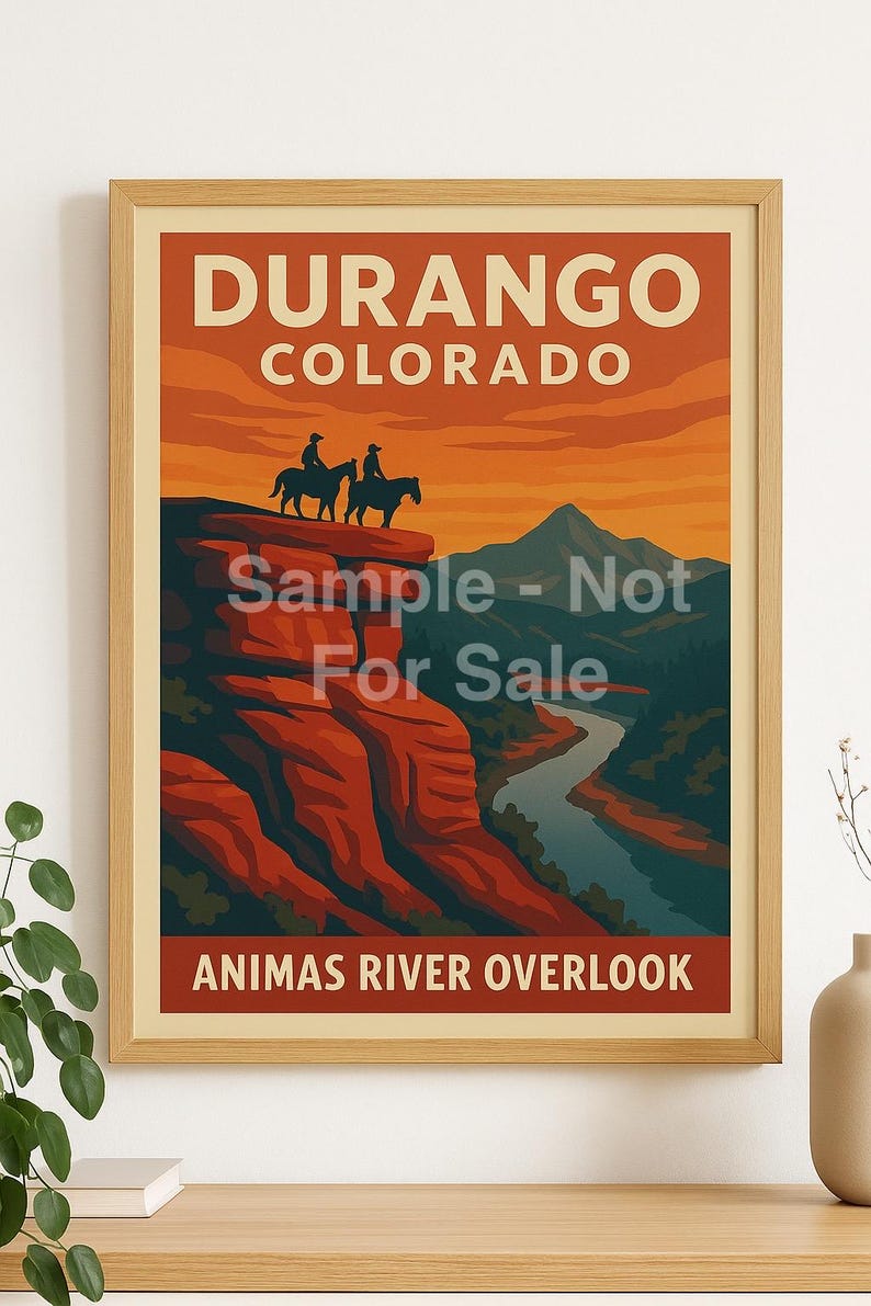 Animas River Overlook Printable Poster – Durango Colorado Wall Art ...