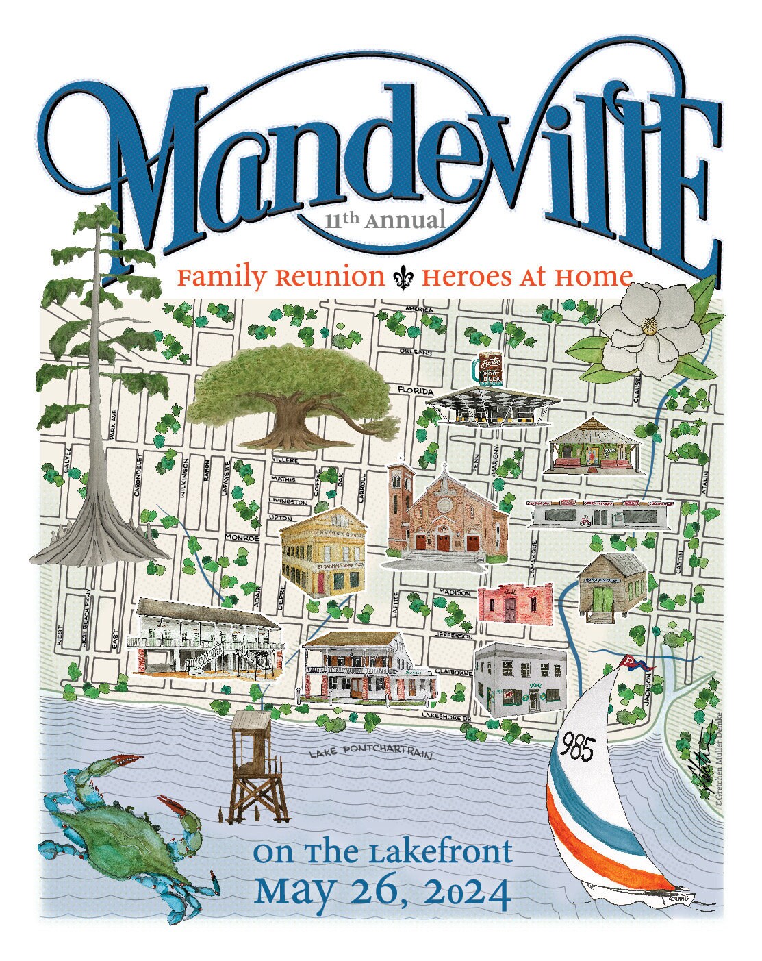 Old Mandeville Town Poster 2024 - Etsy