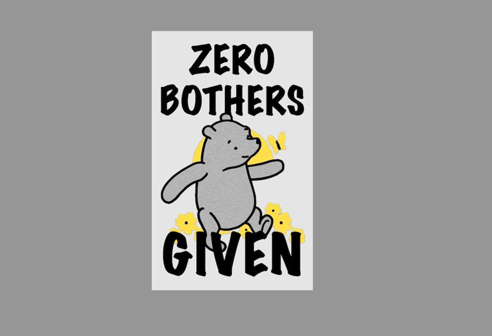 Winnie the Pooh Zero Bothers Given Morale Patch (2x3 Velcro Backed) - Etsy