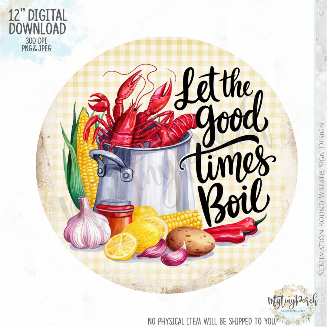 Seafood Boil Sign, Crawfish Wreath Sign, Lobster Sign, Wreath Sign ...