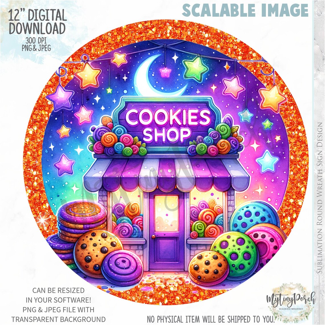Halloween Candy Shop Wreath Sign: Spooky Cookies PNG (digital Download ...