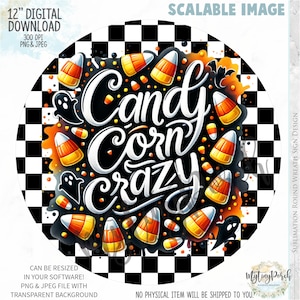 Candy Corn Halloween Wreath Sign: Sublimation PNG (digital Download) - Etsy