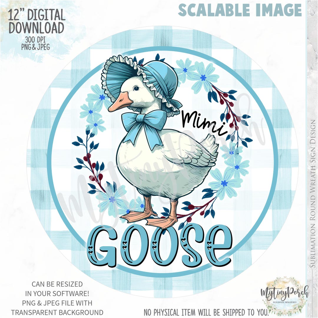 Coquette Mimi Goose PNG Wreath Design, Mama Goose PNG, Goose Lovers ...