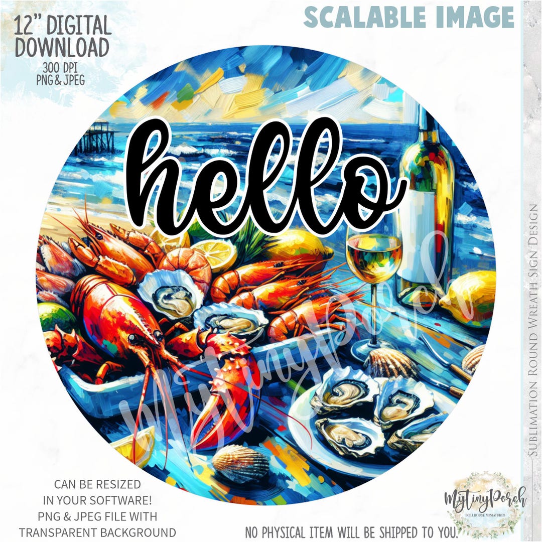 Seafood Boil Sign, Crawfish Wreath Sign, Lobster Sign, Wreath Sign ...