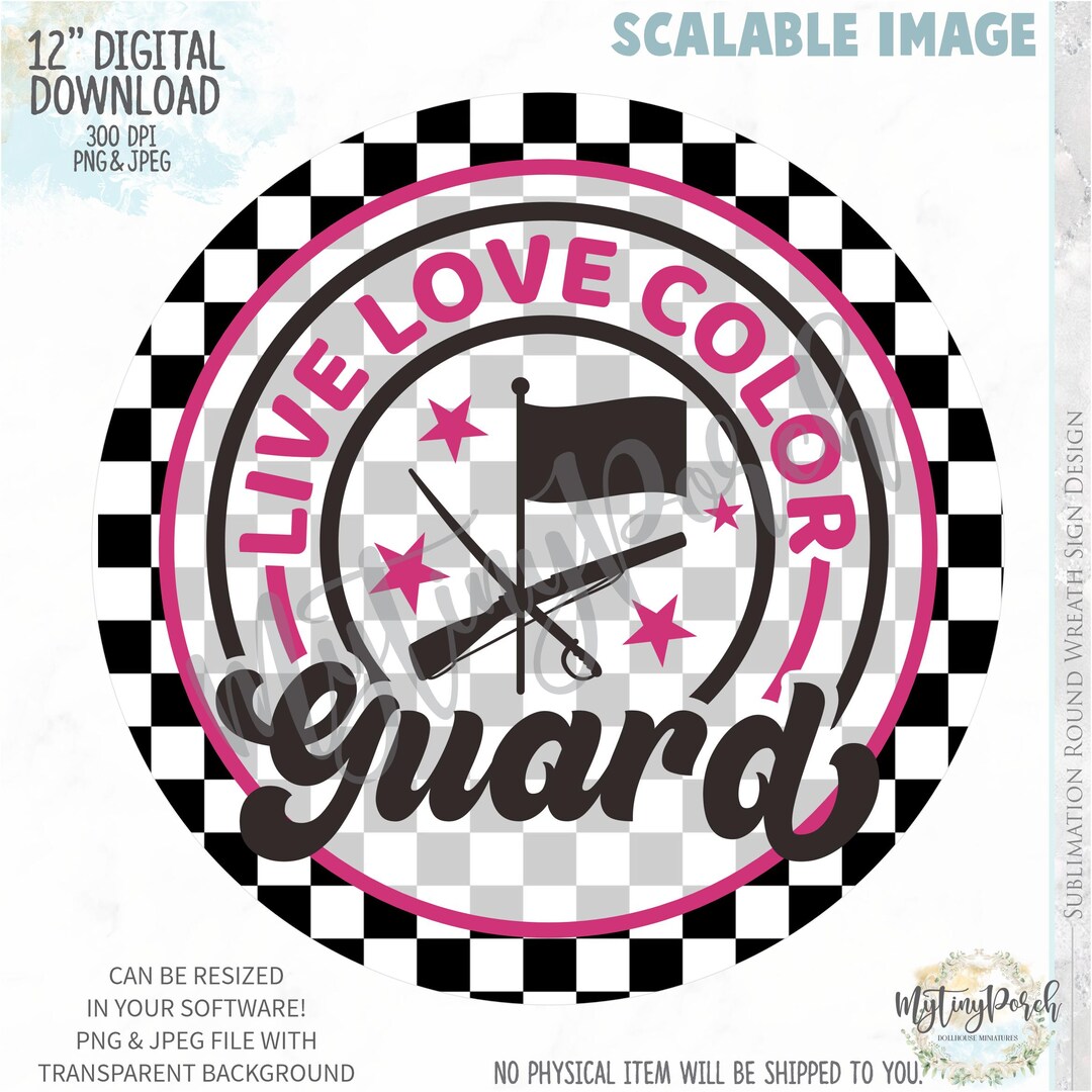 Color Guard PNG Sign, Metal Wreath Sign Design, Winter Guard Wreath ...