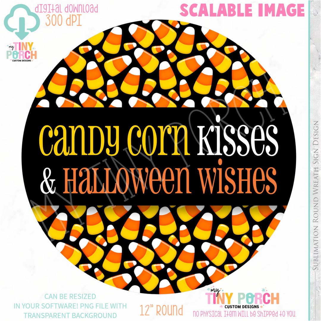Candy Corn Fall & Halloween Welcome Wreath Sign PNG - Etsy