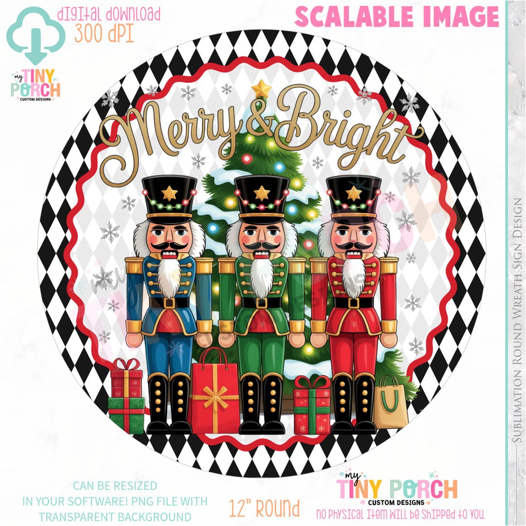 Christmas Nutcracker Wreath Sign: PNG Digital Download - Etsy