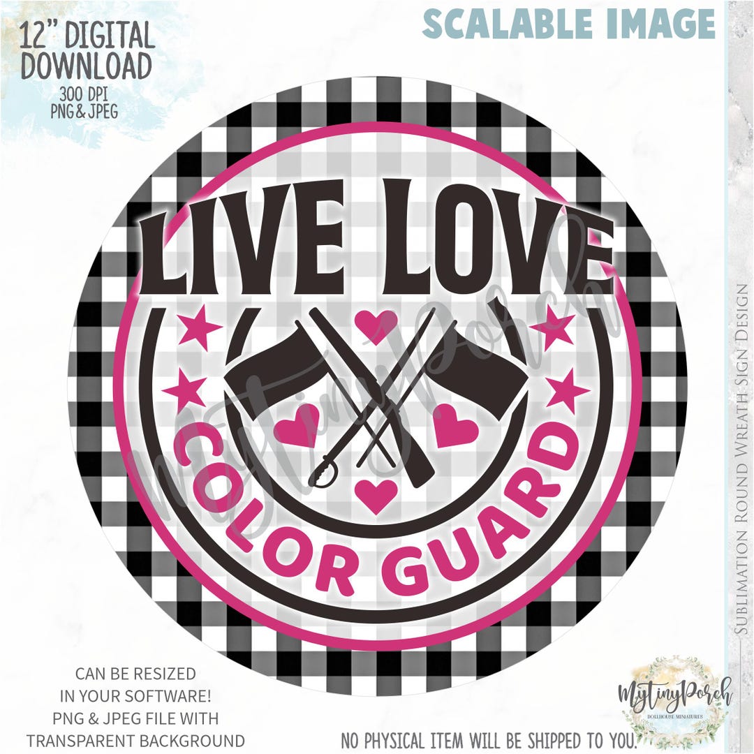 Color Guard PNG Sign, Metal Wreath Sign Design, Winter Guard Wreath ...