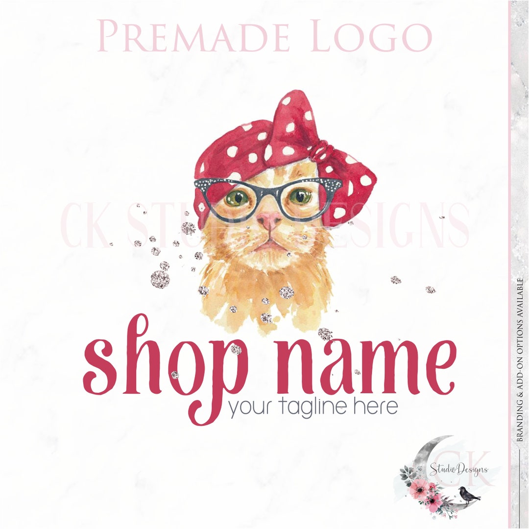 Premade Logo Watermark Pet Breeder Logo, Pet Groomer Logo, Cartoon Logo ...
