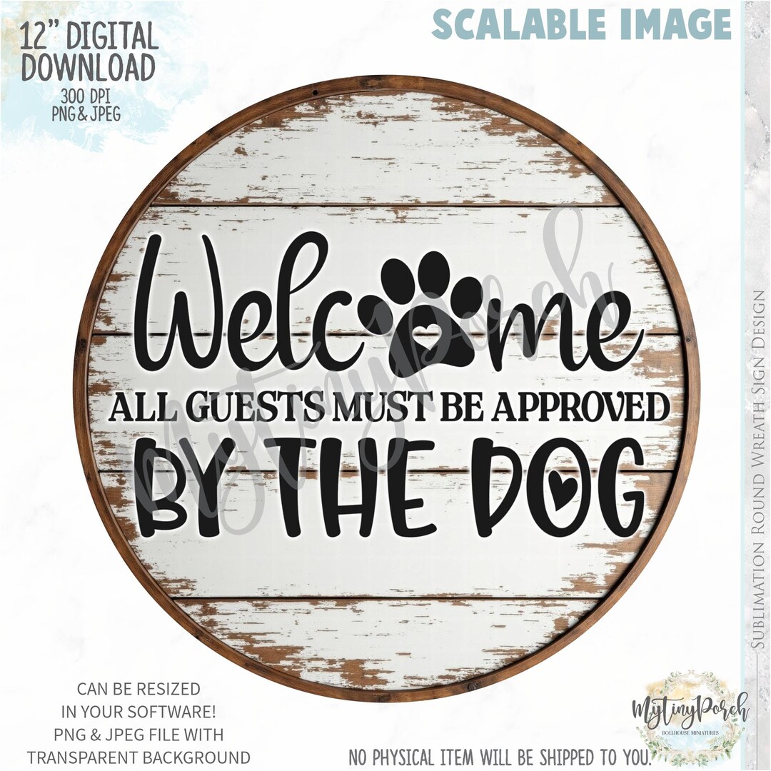 Dog Welcome Wreath Sign: Paw Print PNG, JPEG (digital Download) - Etsy