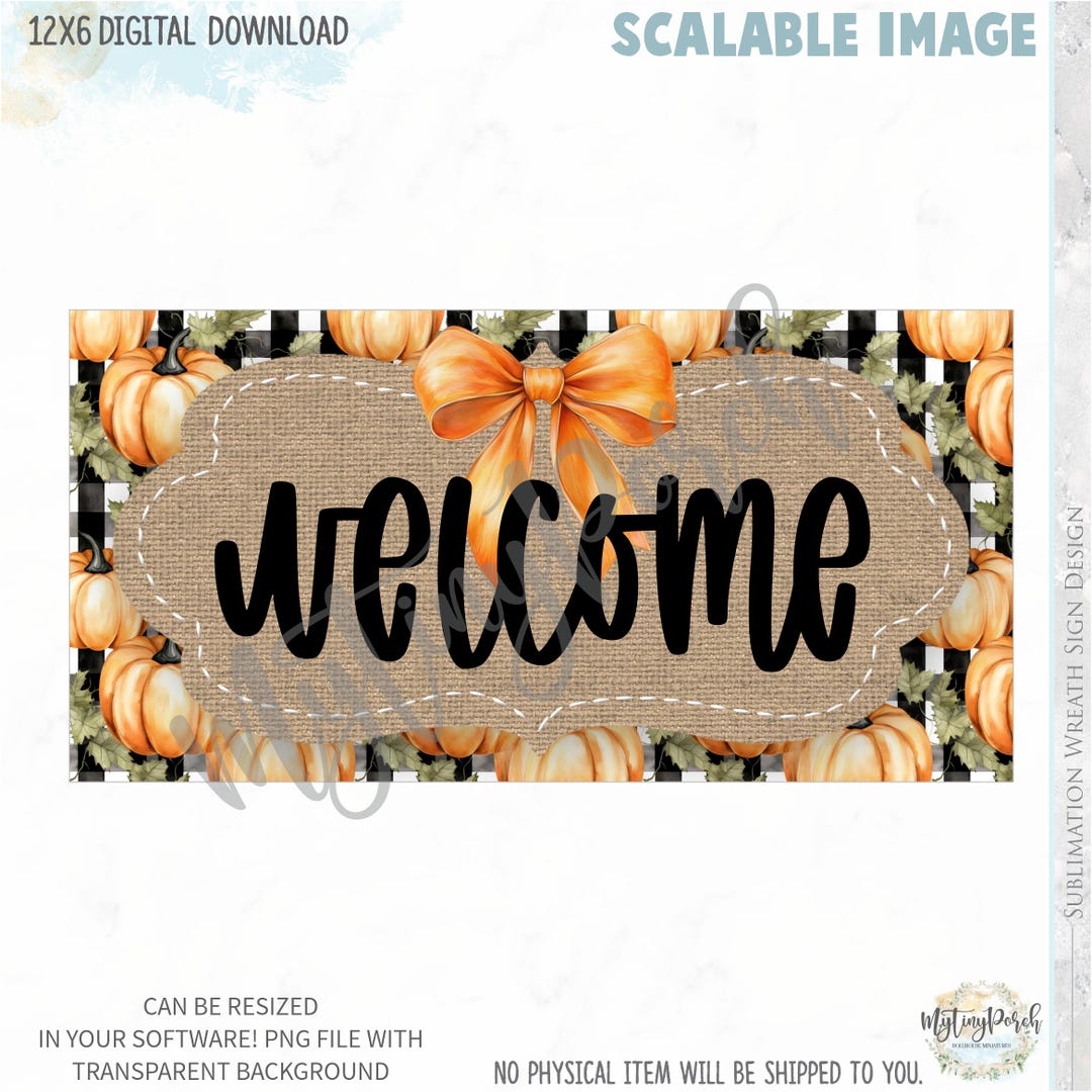 Halloween Wreath Sign PNG: 12x6 Welcome Art (digital Download - Etsy