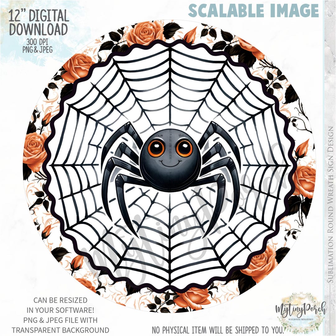 Halloween Spider Web Wreath Sign PNG - Etsy