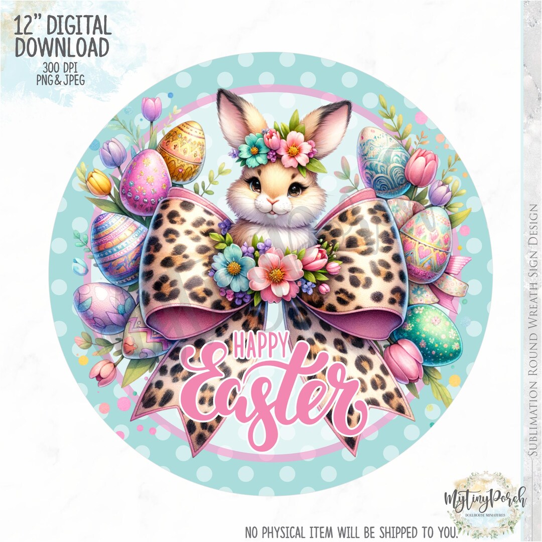 Happy Easter PNG Sign, Cheetah Easter Sign, Instant Download, Easter ...