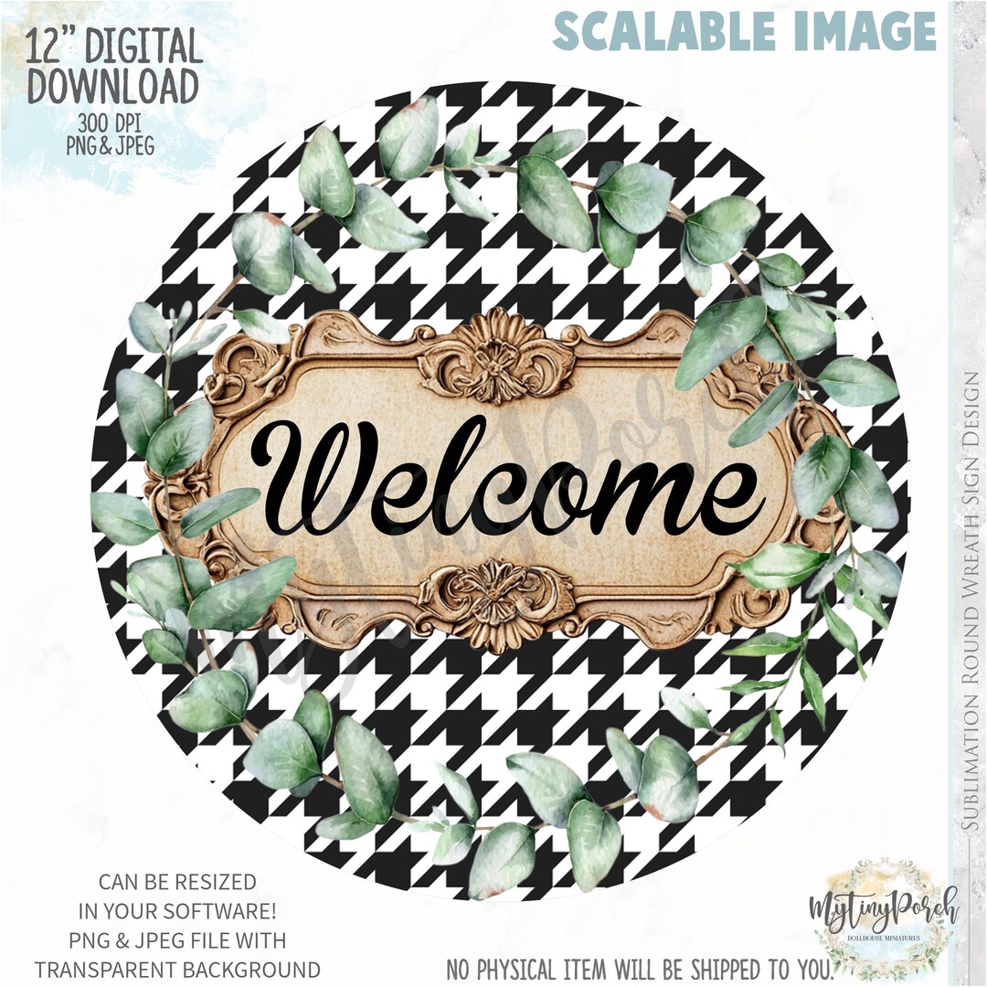 Sublimation Sign, Welcome Wreath PNG, Wreath Signs, Welcome Wreath Sign ...