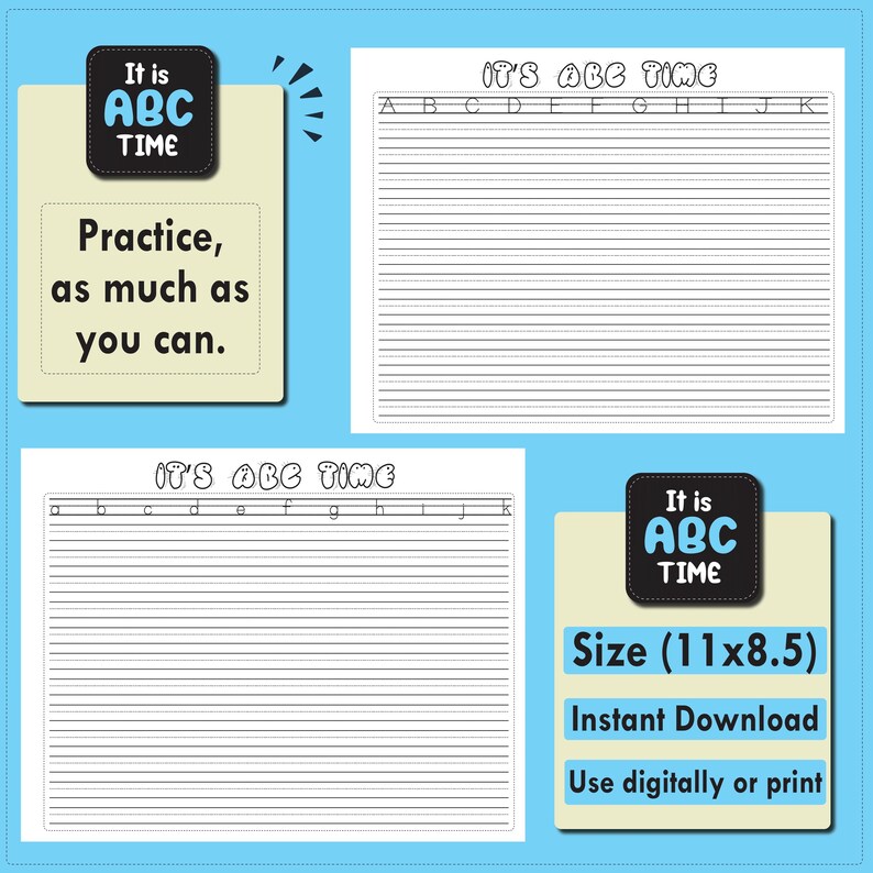 Digital ABC Coloring Adventure Cute & Easy Baby Activity Download - Etsy