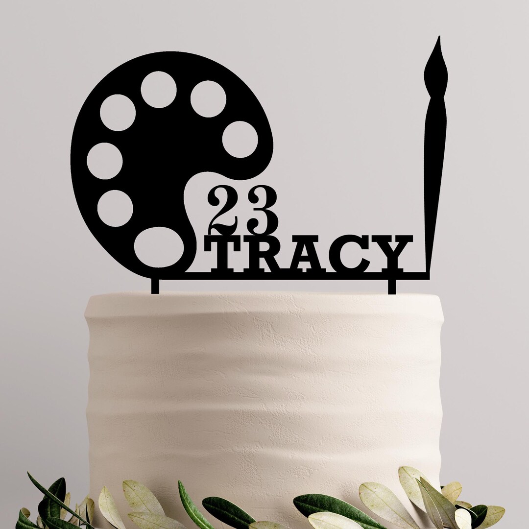 Painting Palette Cake Topper, Paint Topper, Custom Topper, Personalized ...