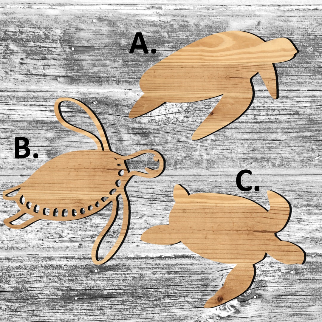 Unfinished Turtle or Painted Wood Cutouts Set, Wooden Turtles, Turtle ...
