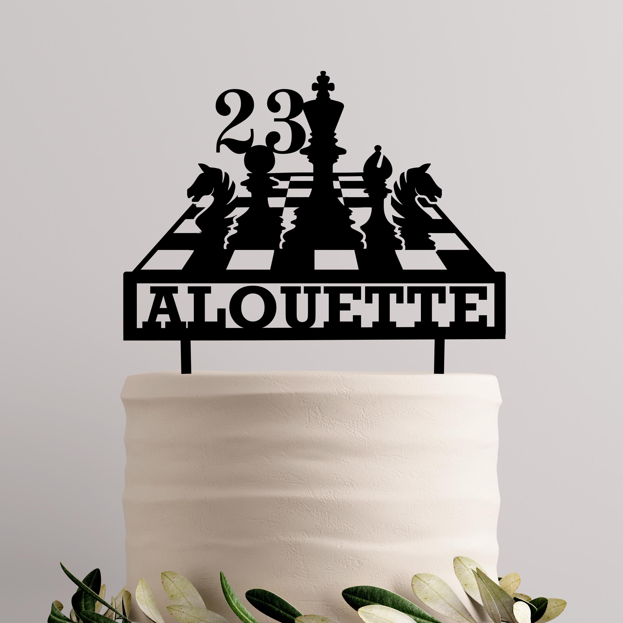Chess Cake Topper, Chess Master Topper, Custom Topper, Personalized ...