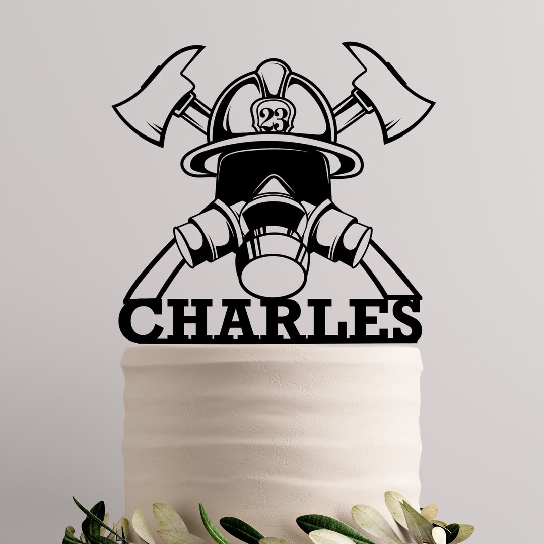 Firefighter Cake Topper, Fire Fighter Topper, Custom Topper ...