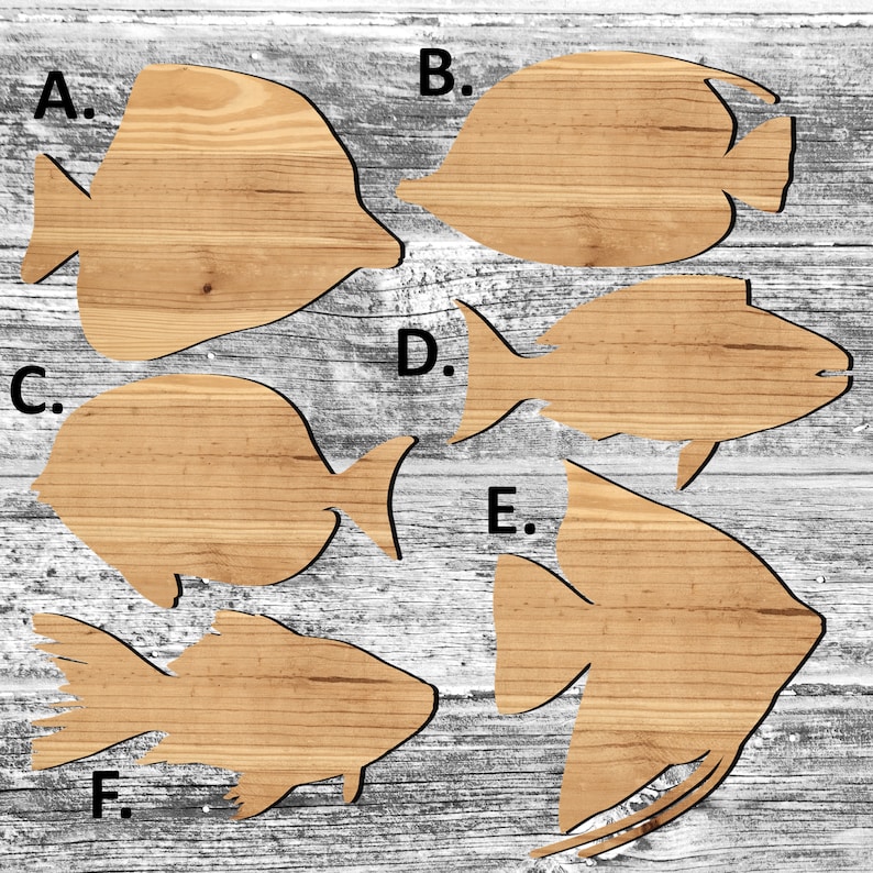 Unfinished Fish or Painted Wood Cutouts Set, Wooden Fish, Fish Ornament ...