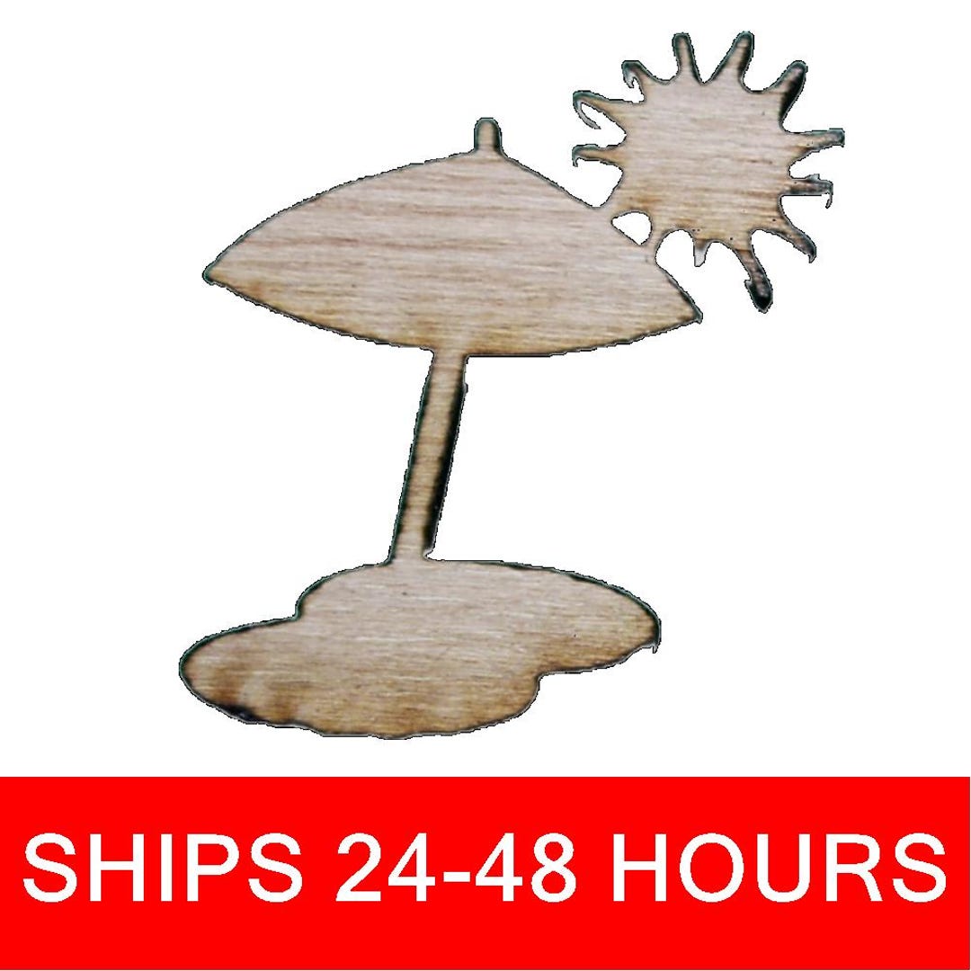 Unfinished Umbrella Sun or Painted Wood Cutouts, Wooden Umbrellas ...