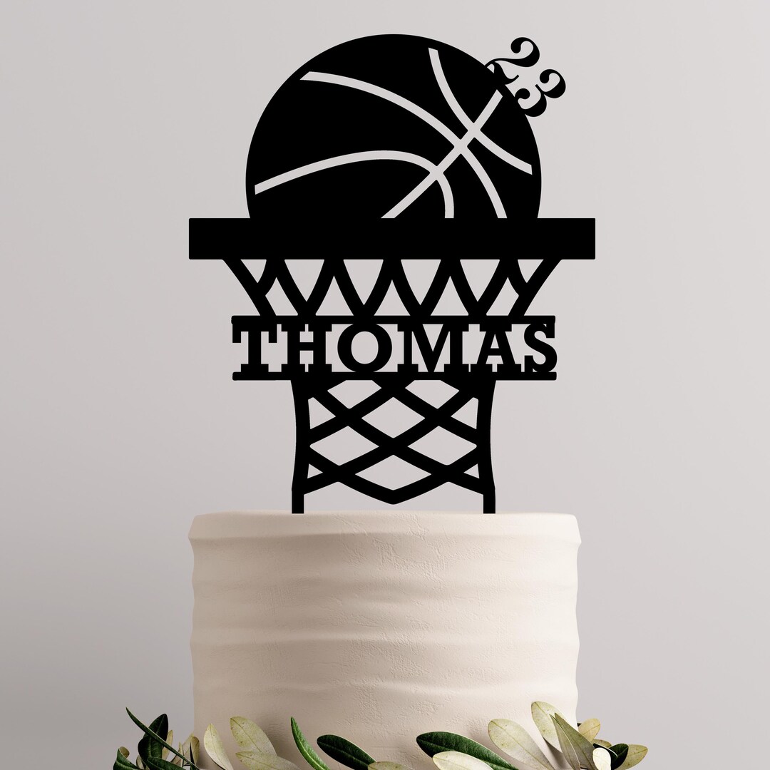 Basketball Cake Topper, Basket Ball Topper, Custom Topper, Personalized ...