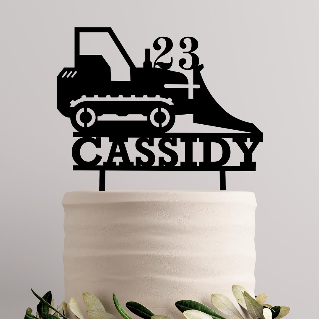 Construction Cake Topper, Front Loader Bobcat Topper, Custom Topper ...