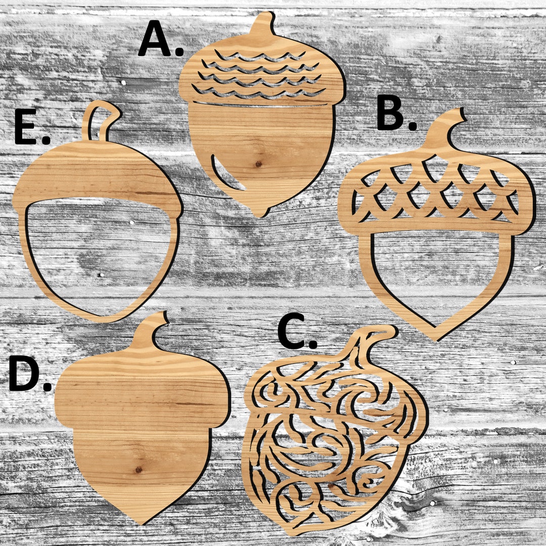Unfinished Acorn or Painted Wood Cutouts Set Wooden Acorns Acorn ...