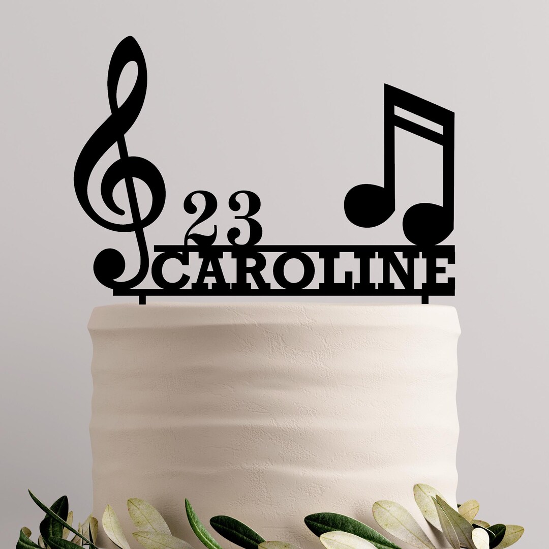 Treble Clef Cake Topper, Music Notes Topper, Custom Topper ...