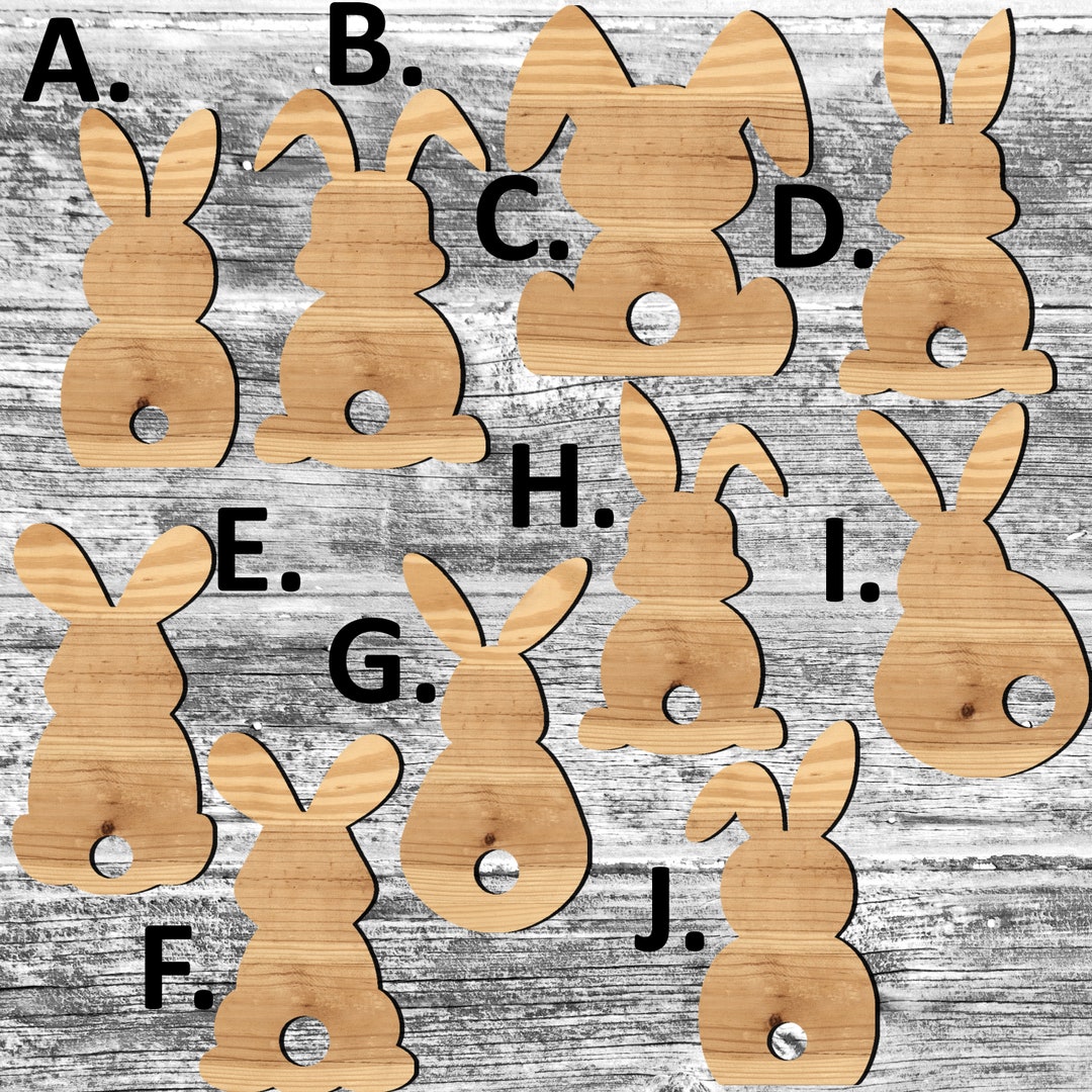 Unfinished Bunnies With Round Tails or Painted Wood Cutouts Wooden ...